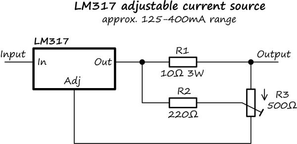 LM317 Adjustable Current Source regulator